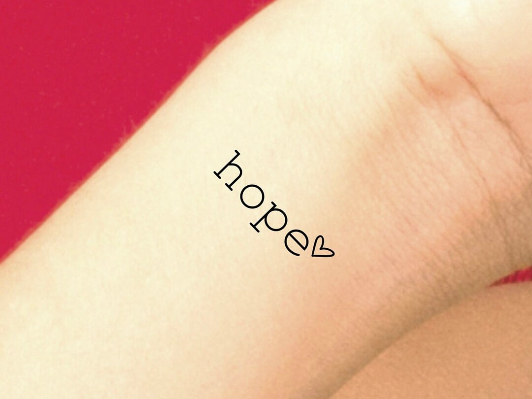 Hope Heart Temporary Tattoo - Etsy