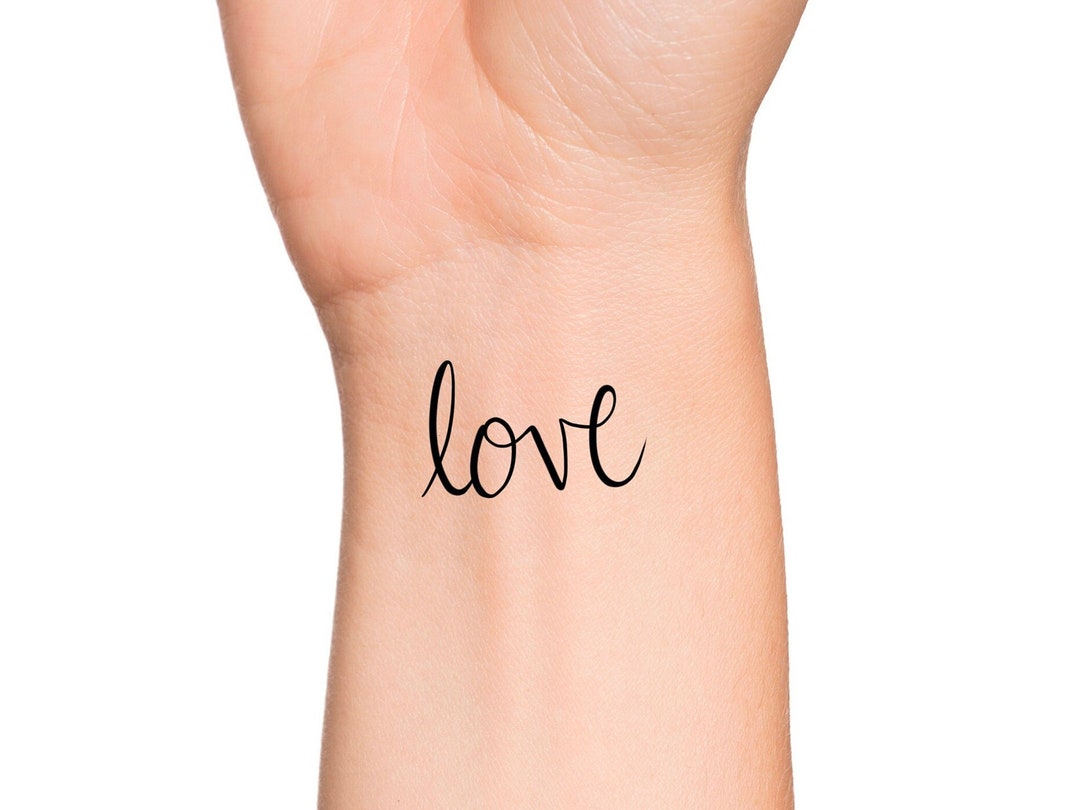 Love Temporary Tattoo / Word Tattoo / Lettering Tattoo / Handwriting ...