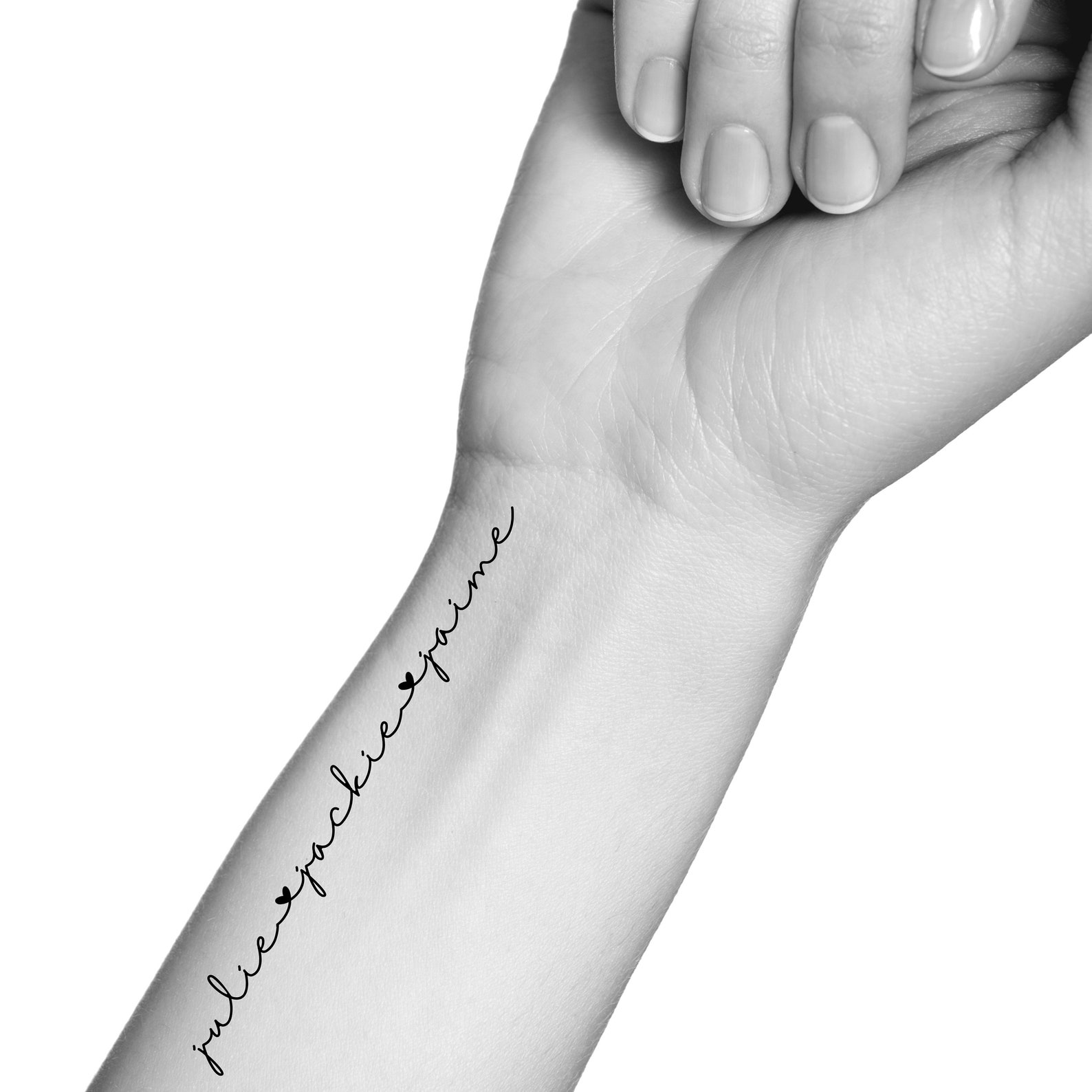 Custom Names Heart Temporary Tattoo - Etsy