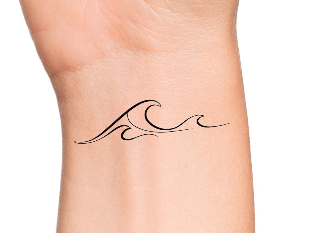 Wave Temporary Tattoo - Etsy