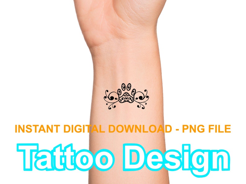 Paw Print Swirls Tattoo Design Digital Download PNG - Etsy