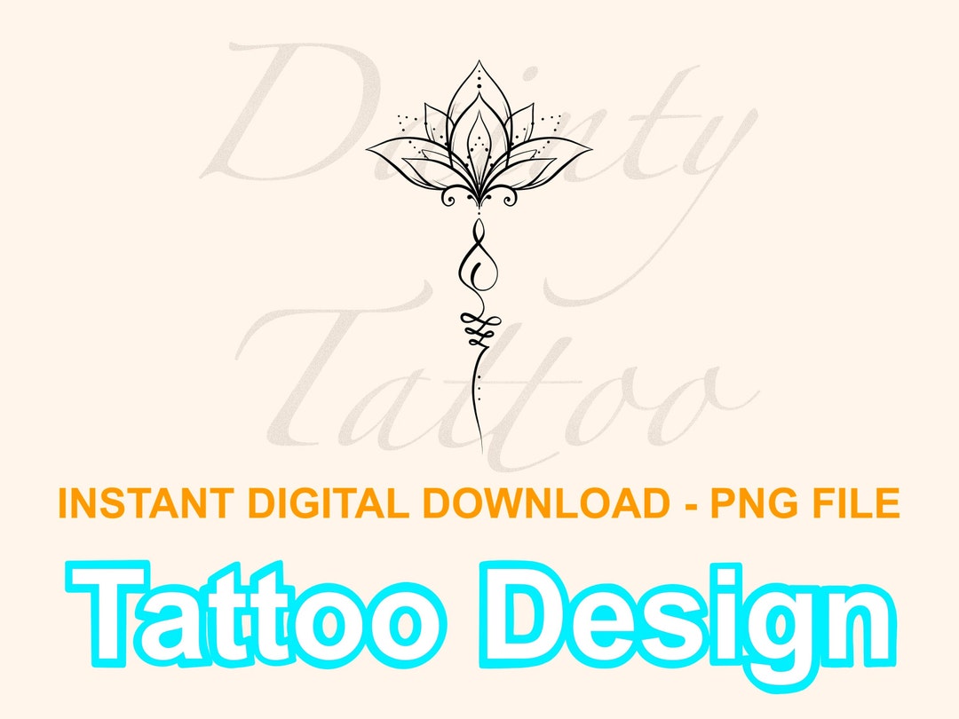 Lotus Unalome Digital Download PNG - Etsy