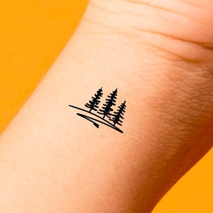 3 Trees Temporary Tattoo / Minimalist Trees Tattoo - Etsy