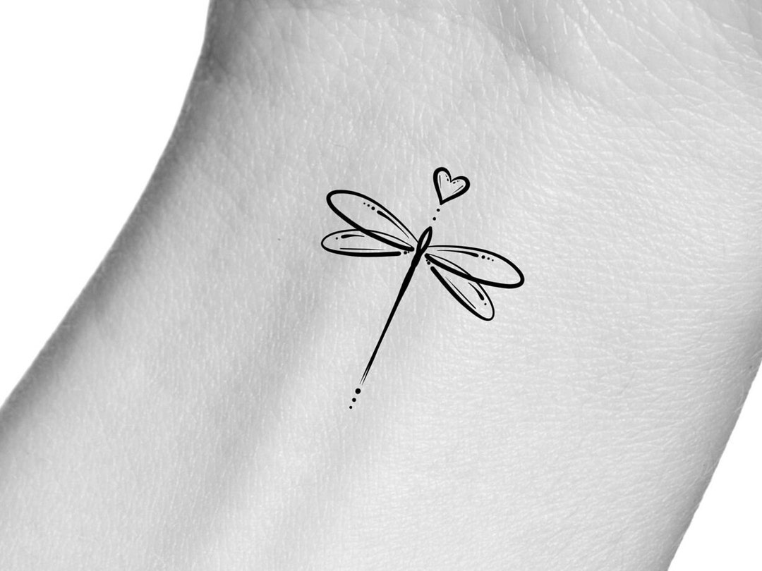 Dragonfly Heart Temporary Tattoo - Etsy