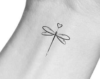 Dragonfly Heart Infinity Temporary Tattoo - Etsy