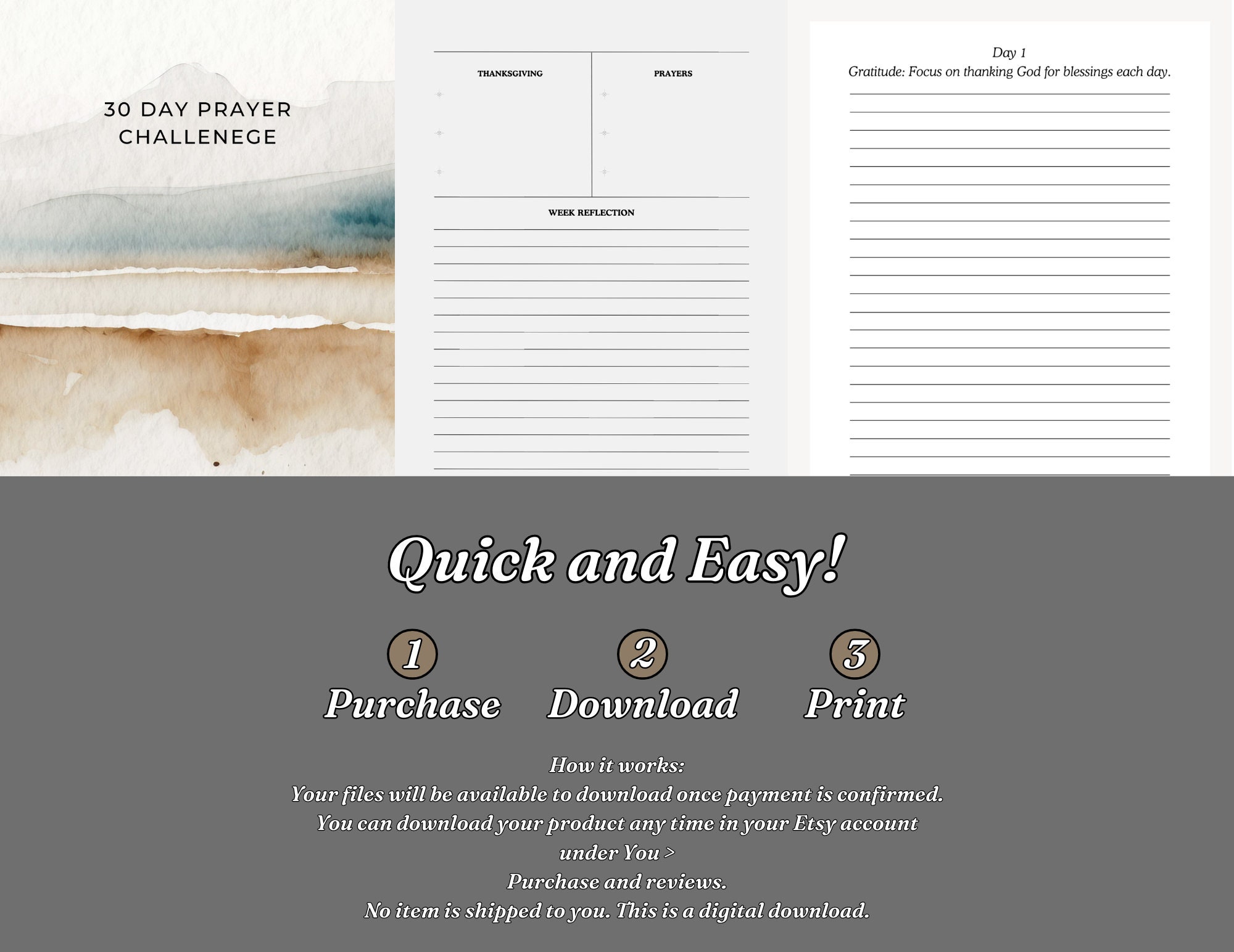 30-day Prayer Journal: Spiritual Growth Challenge (digital Download) - Etsy