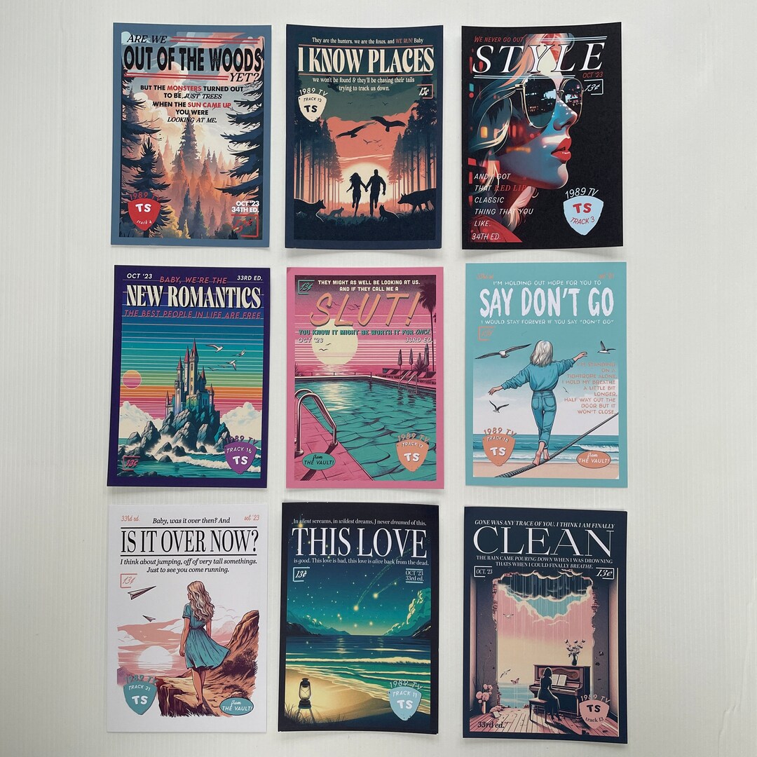 Postcard Mini Print TS Retro Magazine Cover 9 Pack of Prints 1989 Album ...