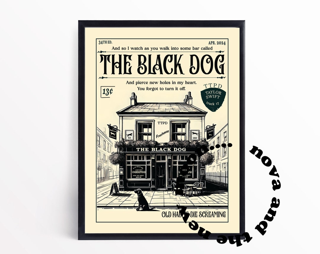 The Black Dog Art Print TS TTPD Retro Magazine Style Print A4 / A3 - Etsy
