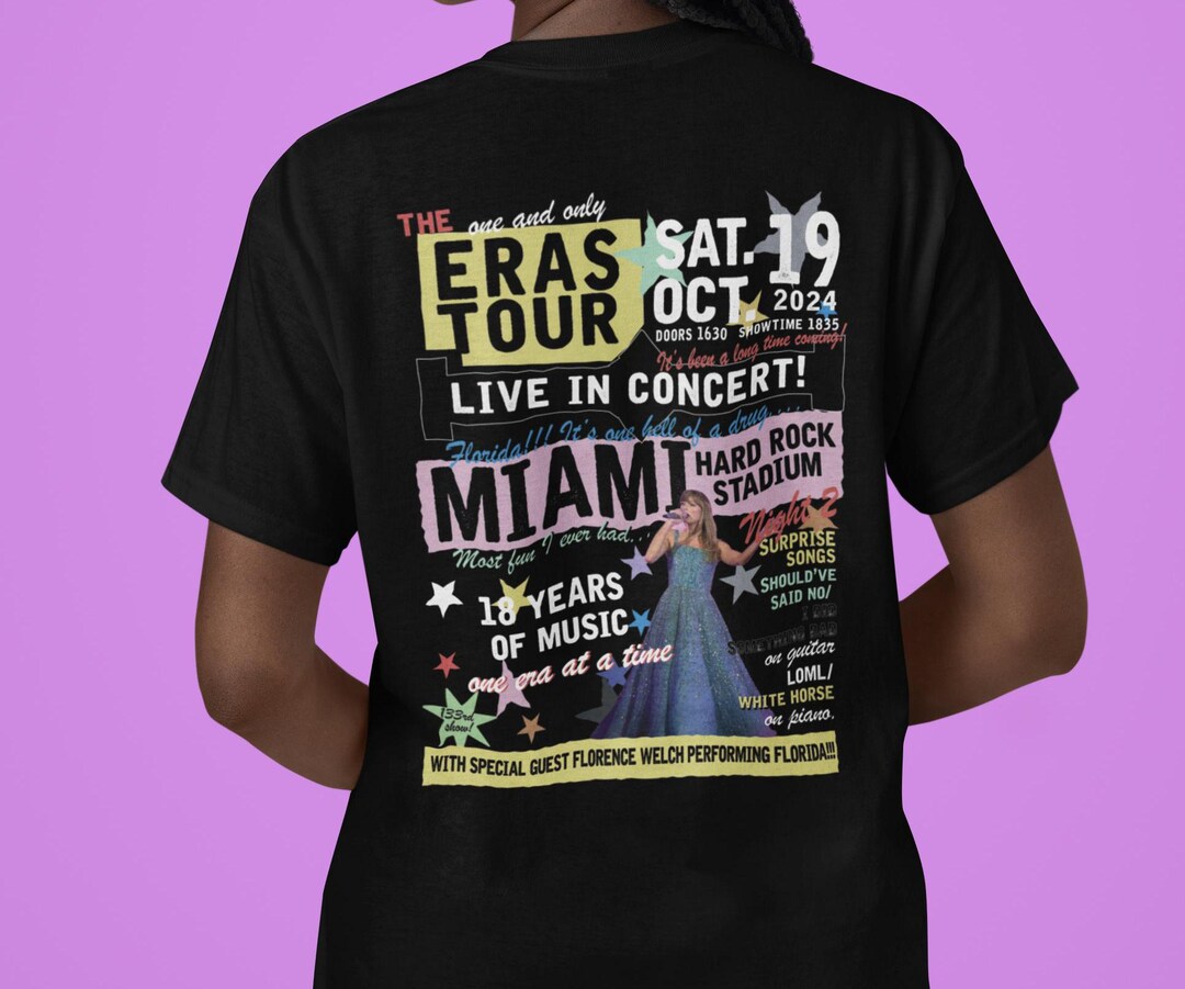 MIAMI ERAS Hard Rock NIGHT 2 10/19/24 Eras Tour T-shirt - Etsy
