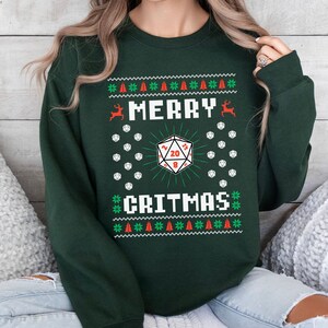 Dnd Christmas Sweatshirt D20 Dungeons and Dragons Ugly Christmas ...