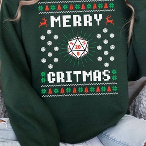 Dnd Christmas Sweatshirt D20 Dungeons and Dragons Ugly Christmas ...