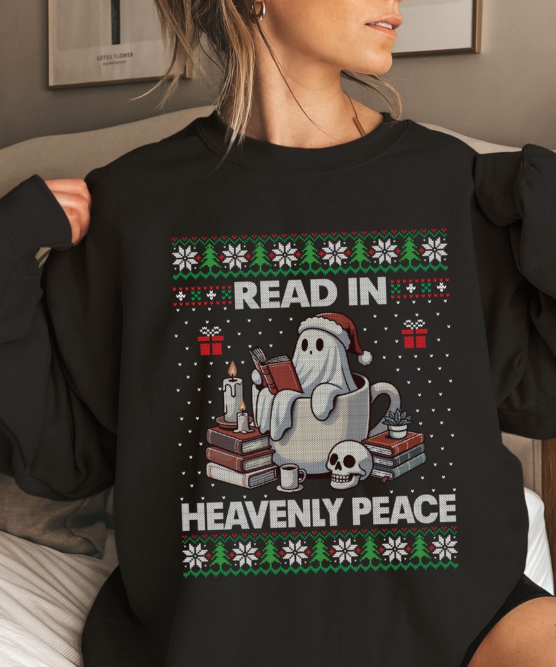 Bookish Sweatshirt for Bookworm Ugly Christmas Sweater for Book Lover ...