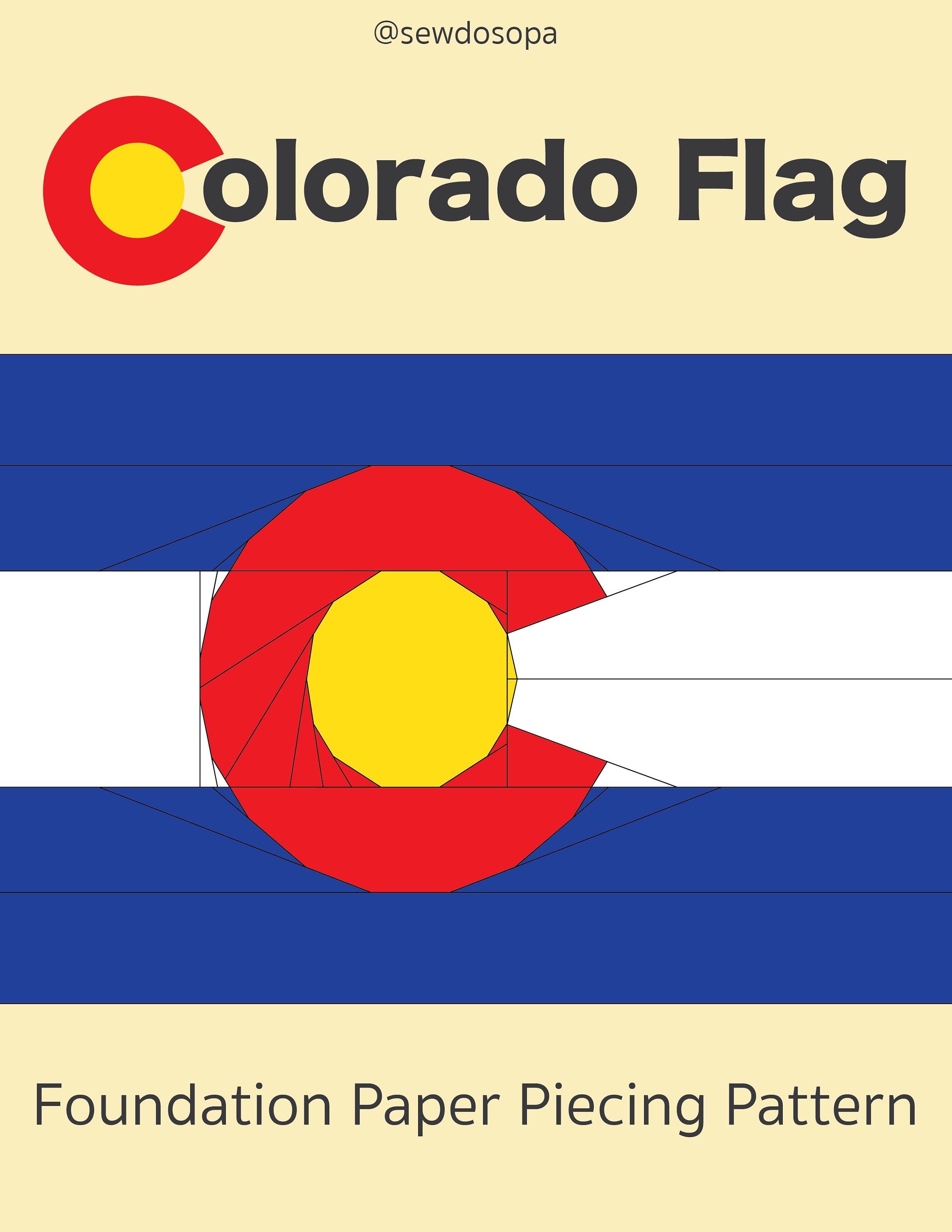 Colorado Flag Paper Piece Pattern - Etsy