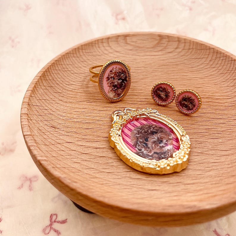 Custom Pet Portrait Adjustable Ring – Hand-painted Pet Portrait Jewelry ...