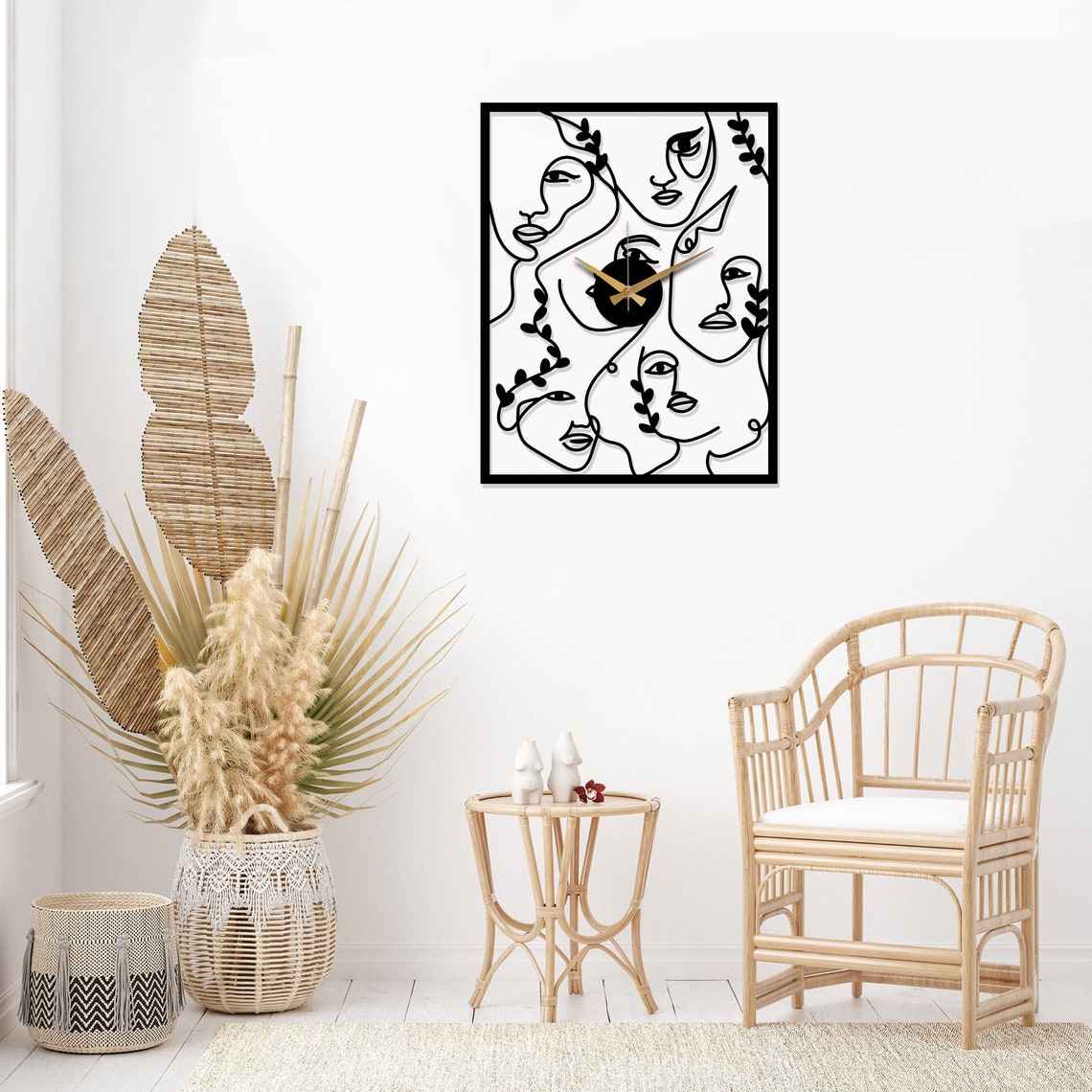 Female Face Metal Wall Clock Extra Large Wall Clock Unique - Etsy