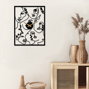 Female Face Metal Wall Clock Extra Large Wall Clock Unique - Etsy