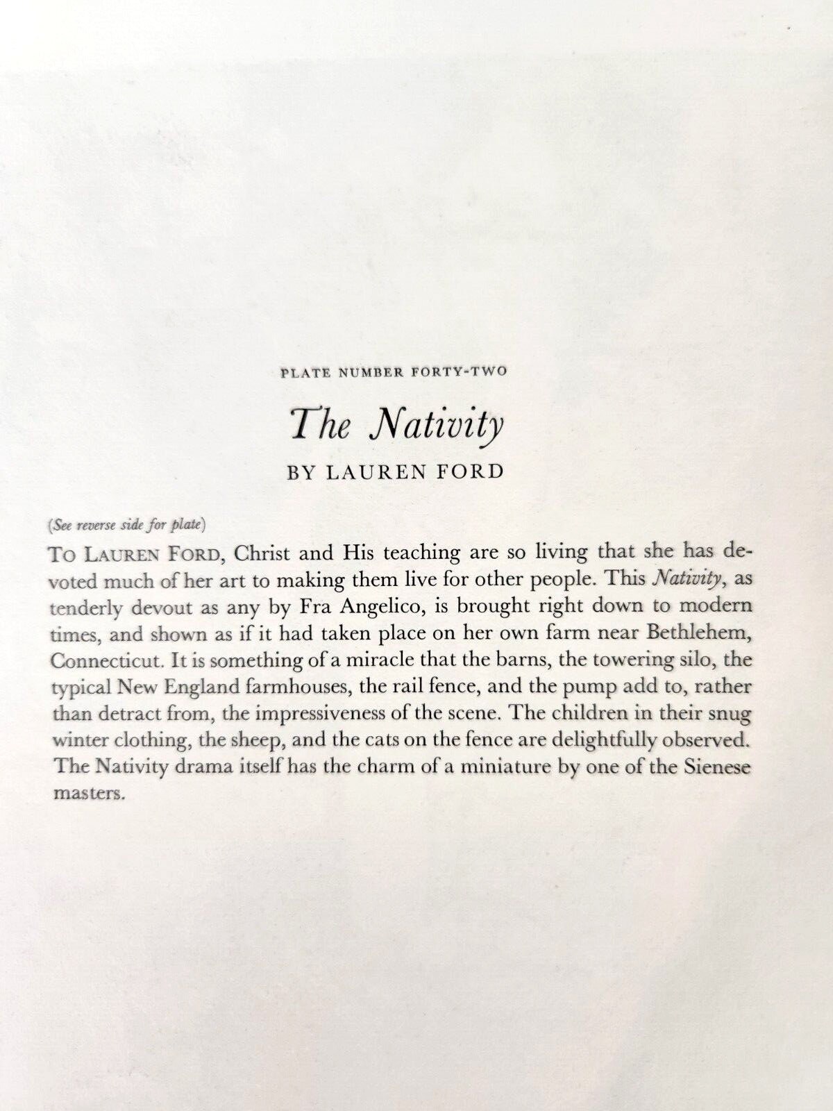 The Nativity Lauren Ford Vintage Lithograph Book Art Print 1939 13X9 - Etsy