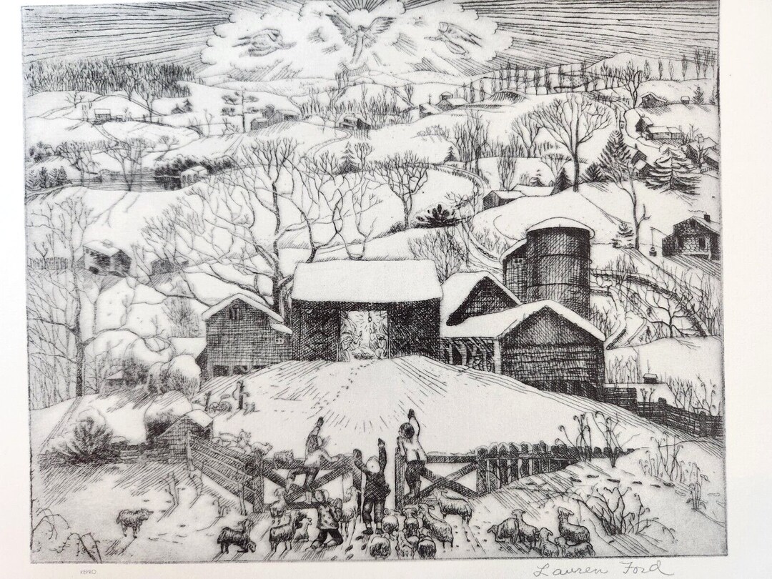 The Nativity Lauren Ford Vintage Lithograph Book Art Print 1939 13X9 - Etsy