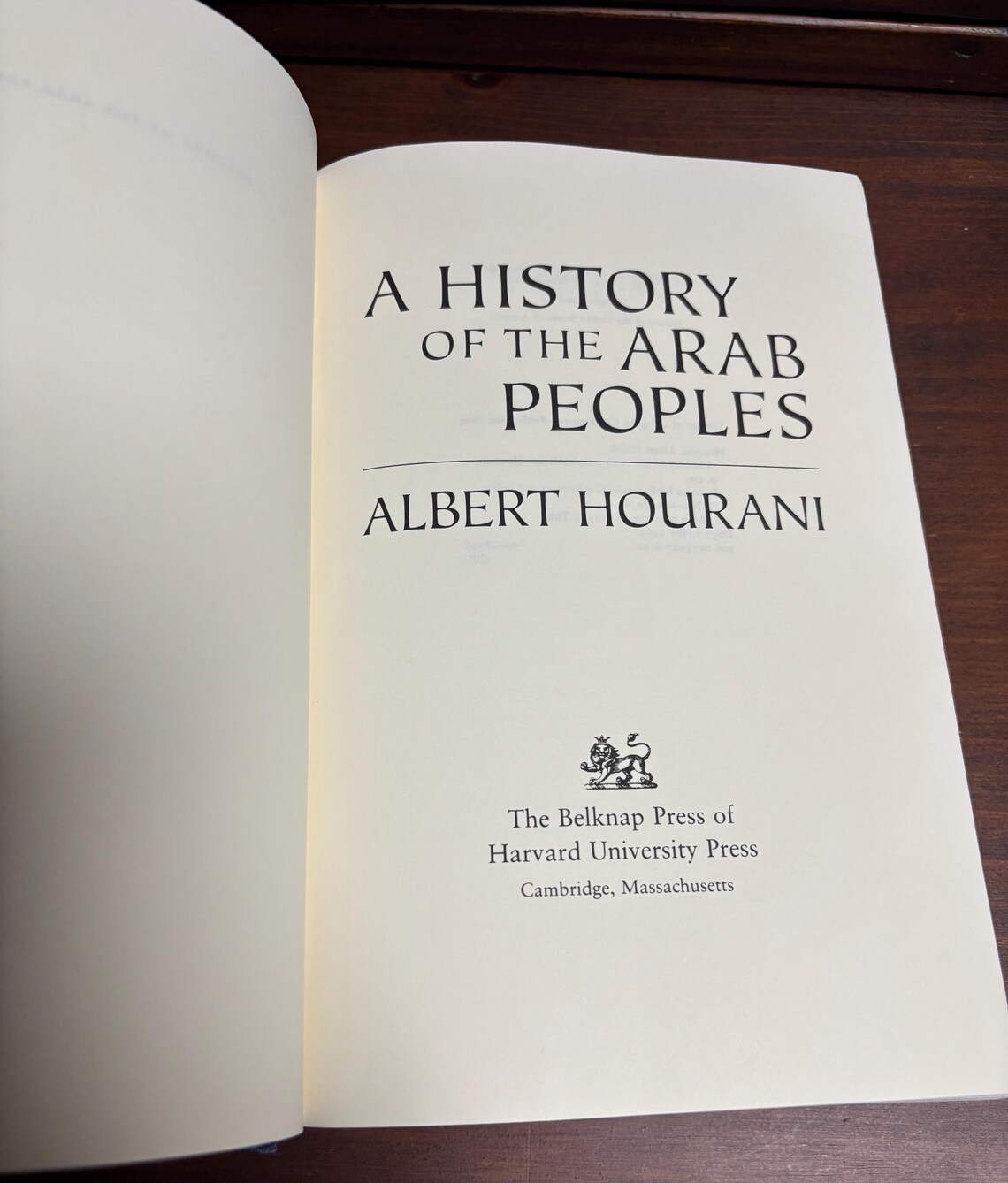A History of the Arab Peoples, Albert Hourani, Vintage 1991 Hardcover ...