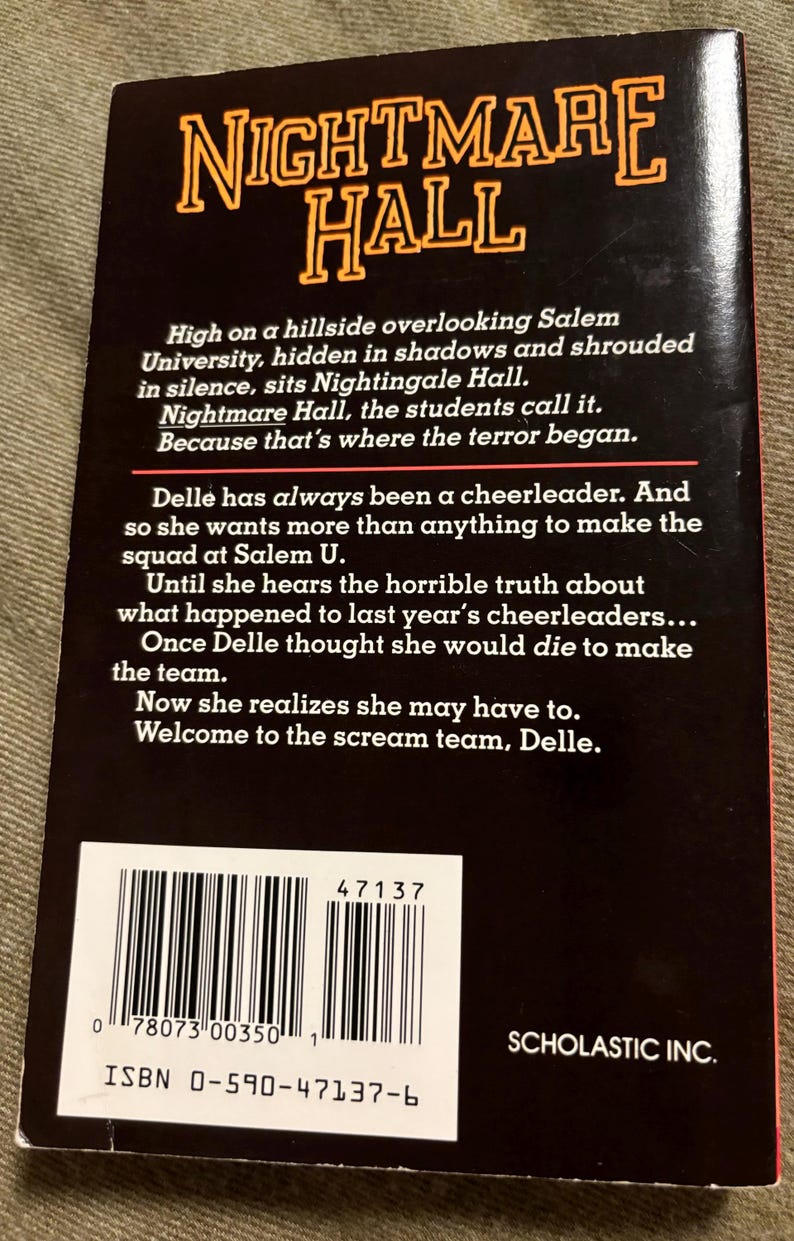 Diane Hoh, Nightmare Hall #5 the Scream Team, Vintage 1993 Scholastic ...