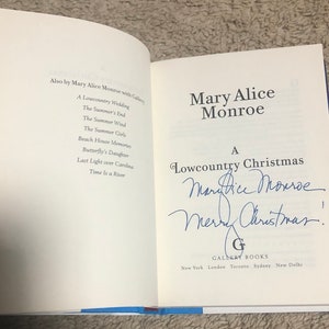 Mary Alice Monroe, A Low Country Christmas, Autographed Hardcover First Edition - Etsy