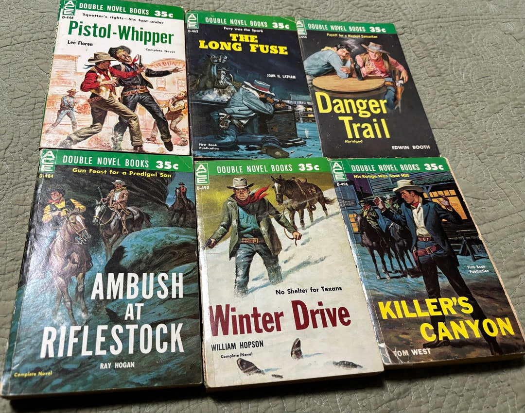Vintage Ace Double Novel Western Paperbacks, Set of 6, 1959-1961 - Etsy
