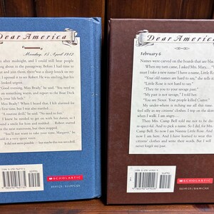 Dear America, Vintage 1996-1999 Scholastic Hardcover Historical Fiction ...