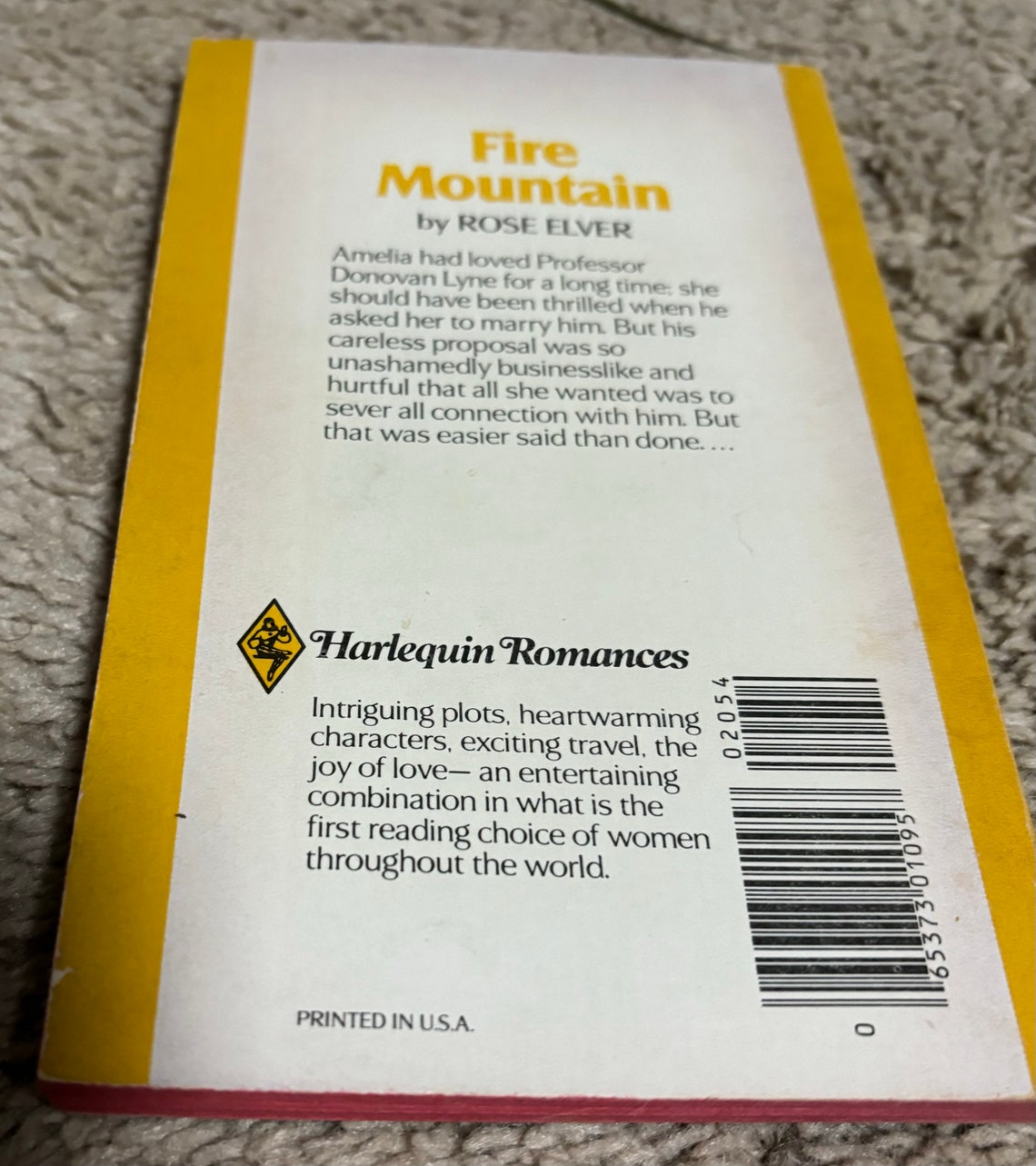Rose Elver, Fire Mountain, Vintage Harlequin Paperback Romance - Etsy