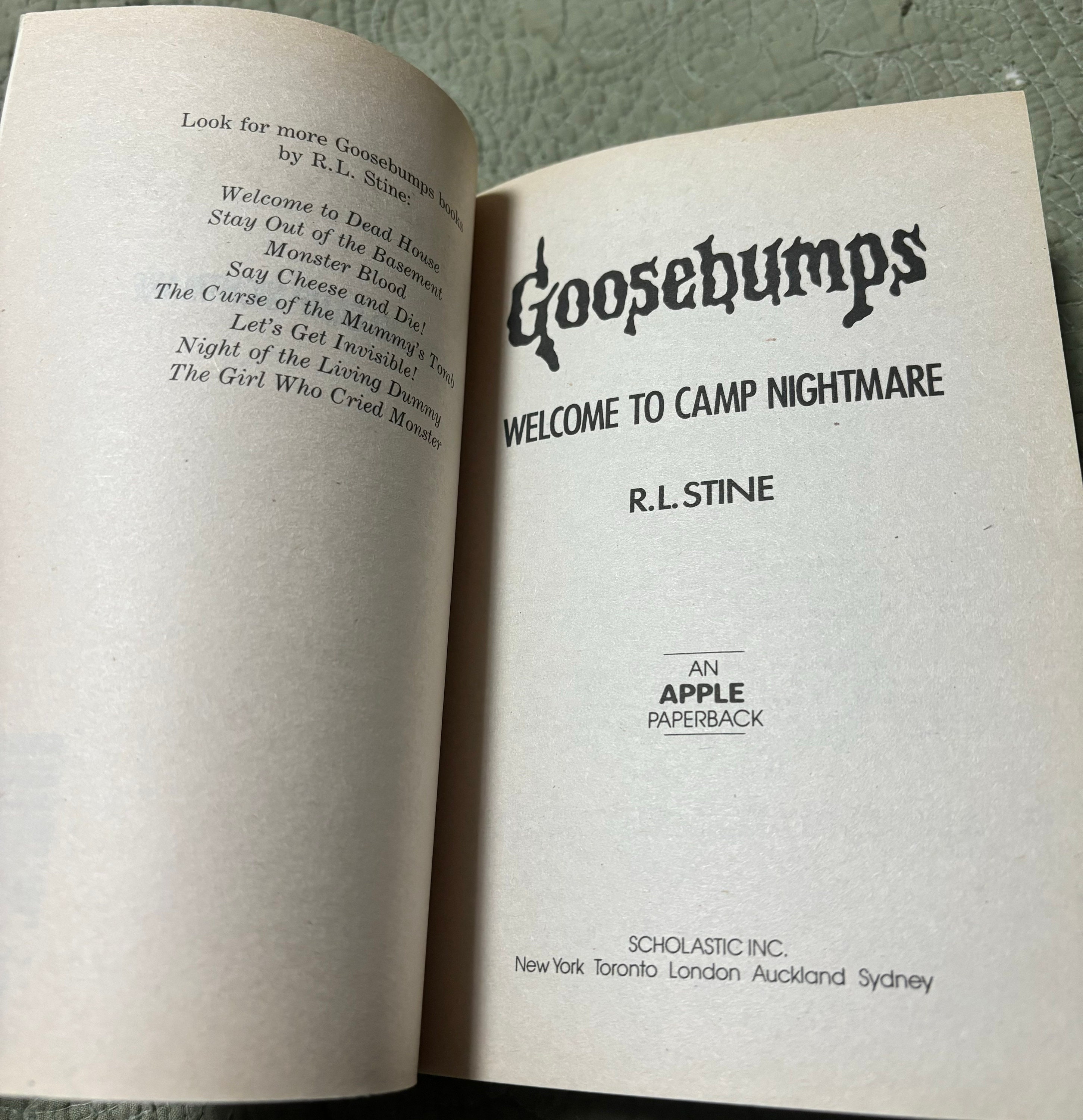 RL Stine, Goosebumps 9, Welcome to Camp Nightmare - Etsy