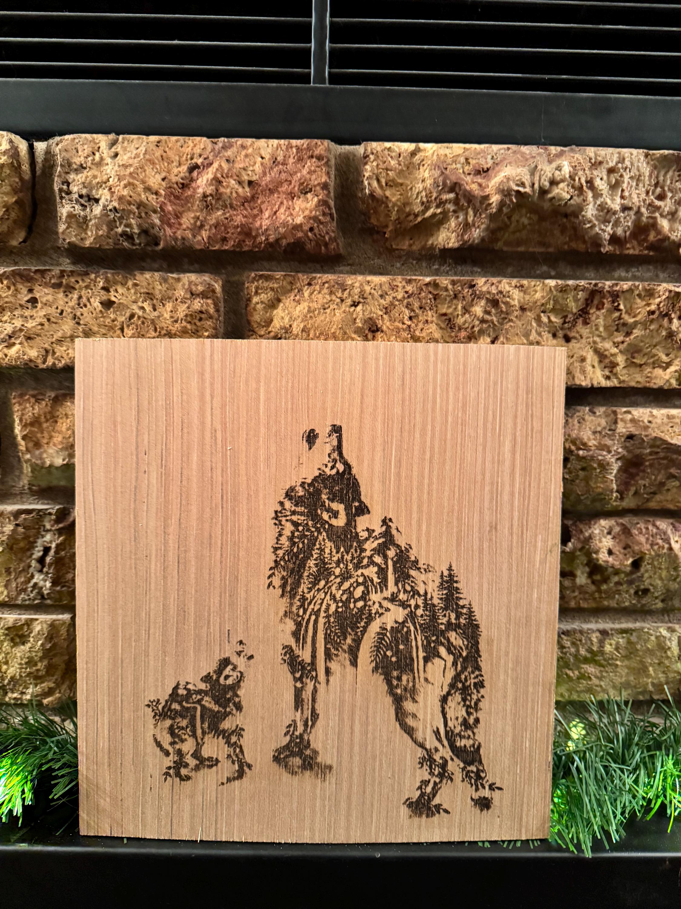 Wolf Wood Engraving - Etsy