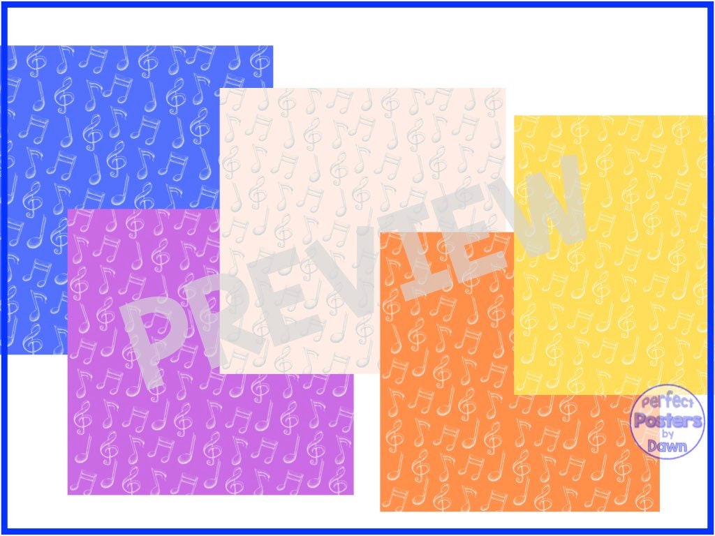 Music Note Digital Papers Wallpapers Backgrounds for Personal and ...