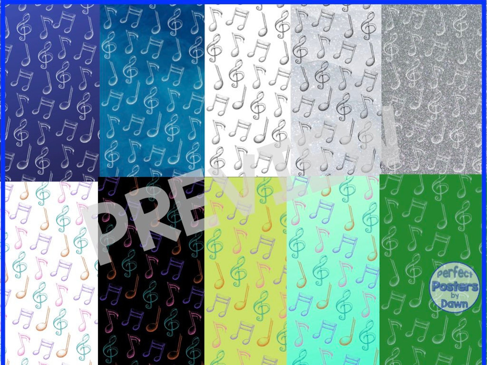 Music Note Digital Papers Wallpapers Backgrounds for Personal - Etsy