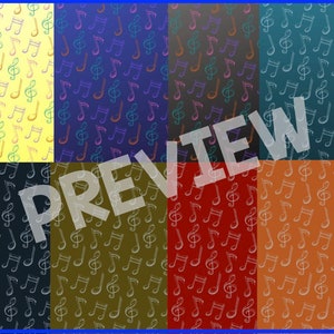 Music Note Digital Papers Wallpapers Backgrounds for Personal | Etsy