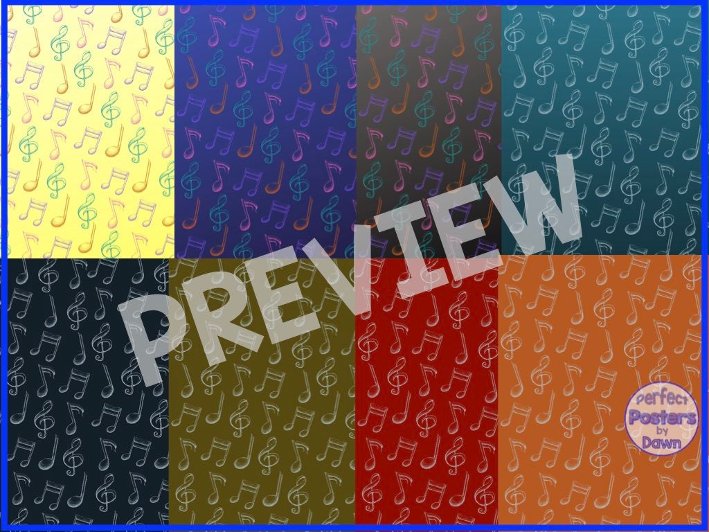 Music Note Digital Papers Wallpapers Backgrounds for Personal and ...