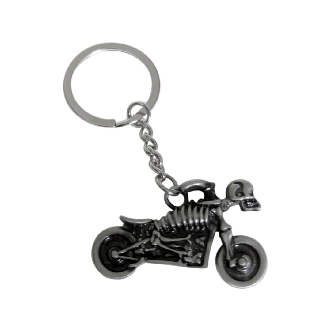 Skeleton Motorcycle Key Ring, Steel Biker Skull. - Etsy