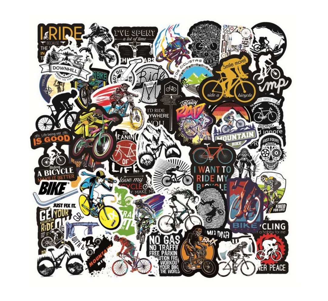 Lot of 50 Stickers Stickers Theme Cycling, Bicycle, Cross Bike, Rider ...