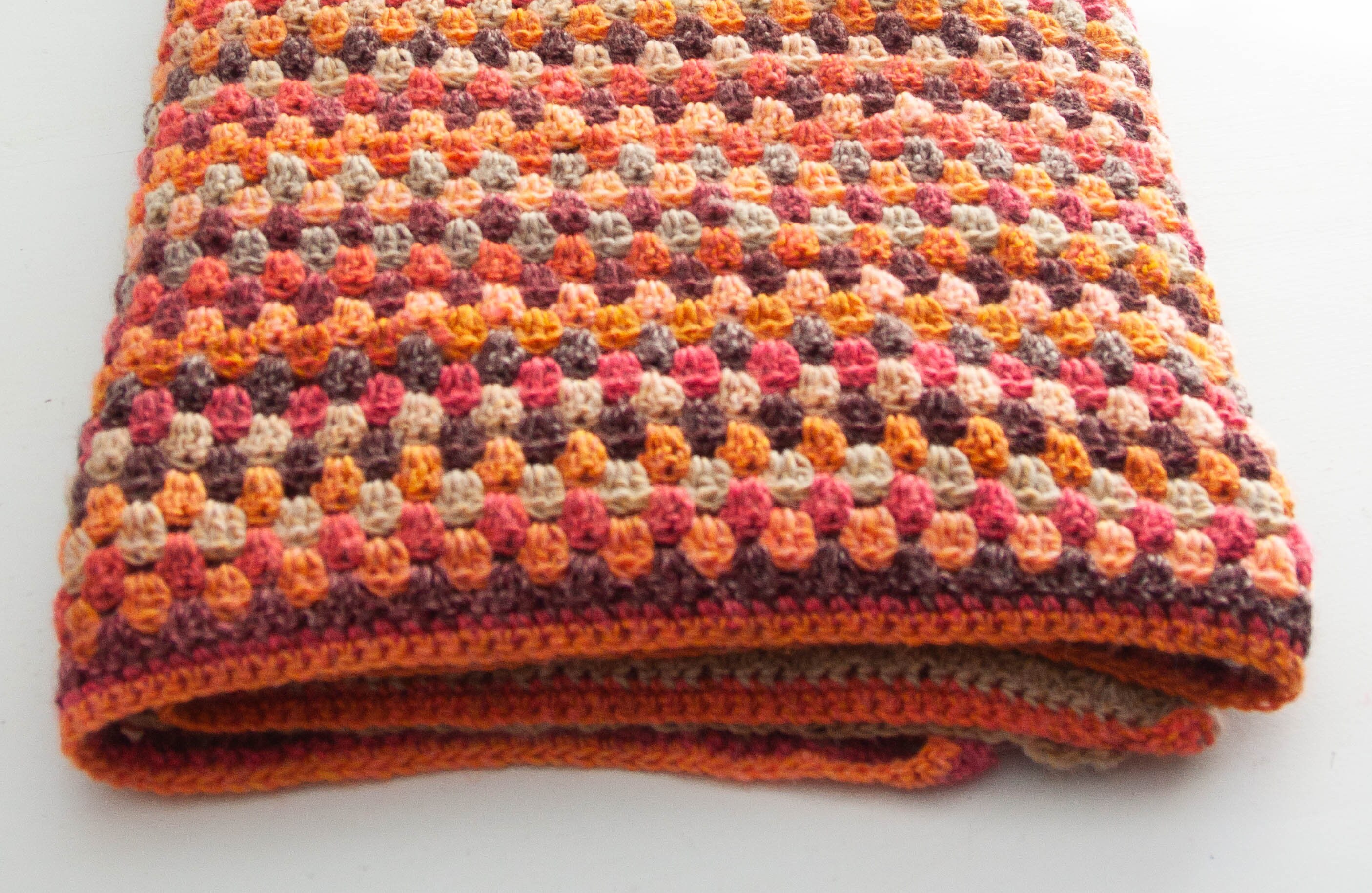 Handmade Orange/pink Crochet Granny Stripe Throw / Afghan / Blanket - Etsy
