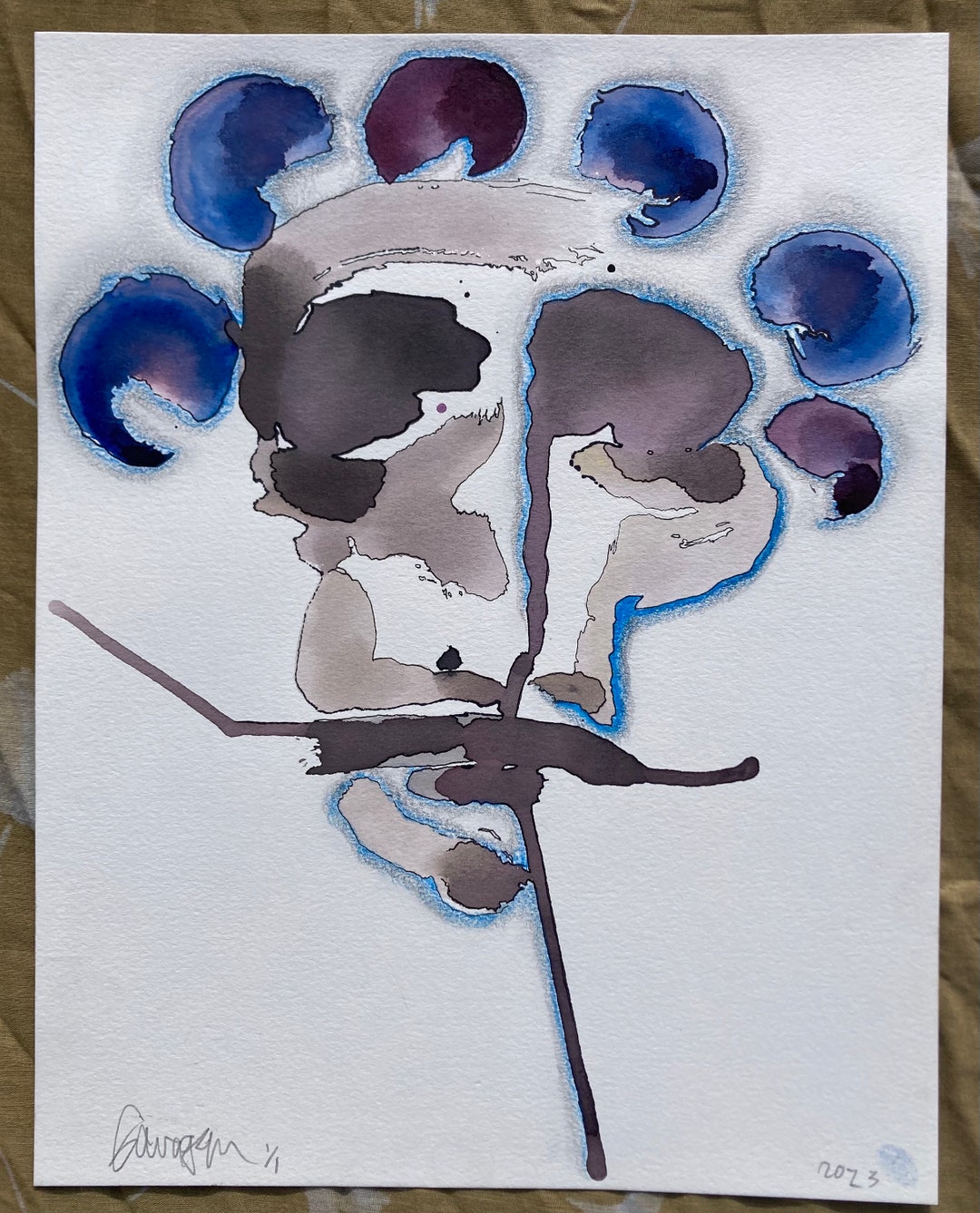 SALVADOR DALI Watercolor and Colored Pencil Portrait on Paper - Etsy