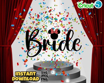 Bride Mouse Svg, Bride Svg, Mouse File, Minnie Mouse Digital Download ...