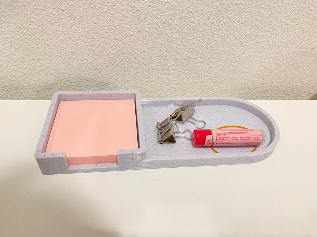 Desk Organizer Tray With Post It Note Holder - 3D Printed - Etsy