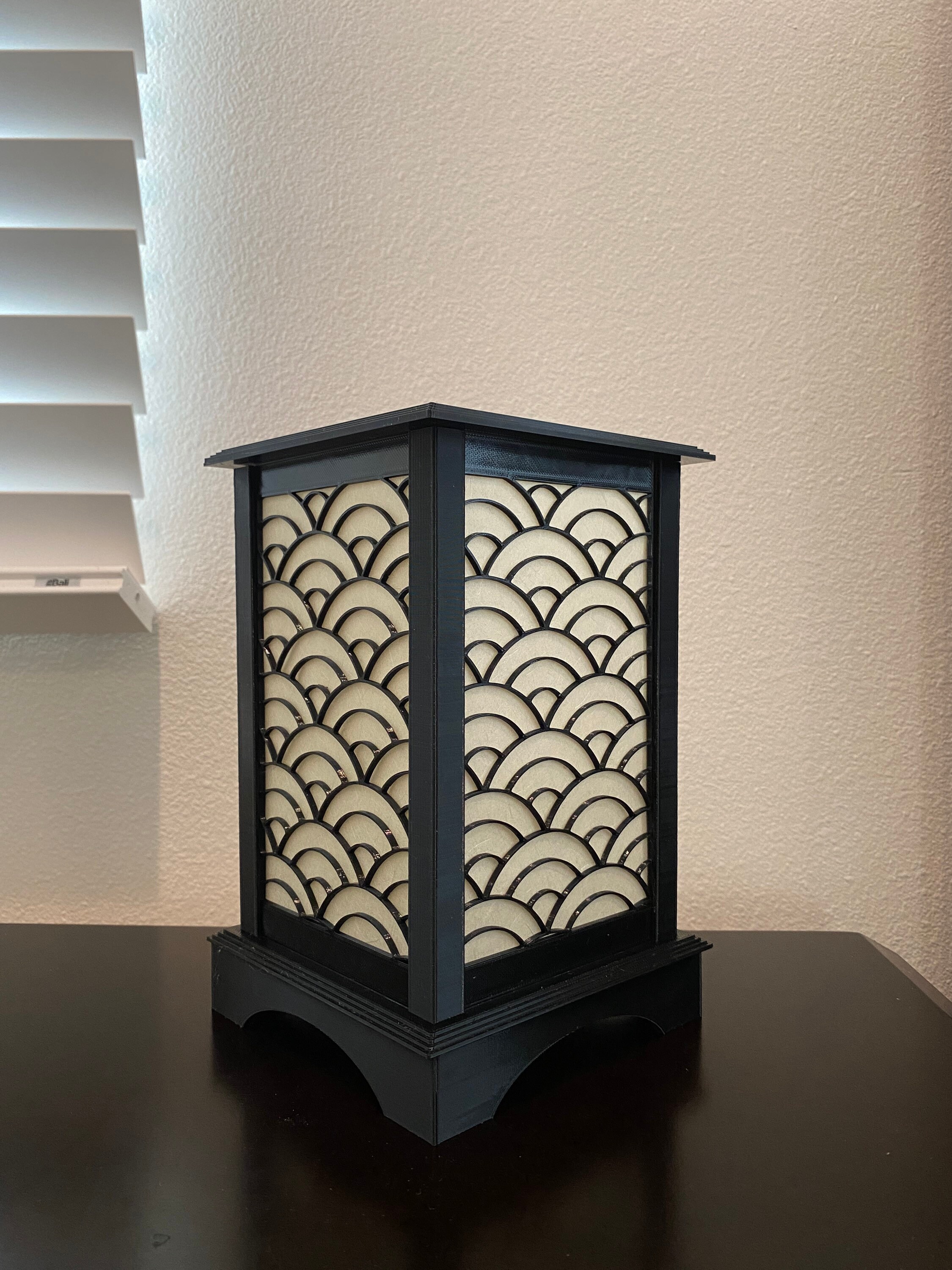 Table Lamp Japanese Wagara Series Asanoha Pattern 3D - Etsy