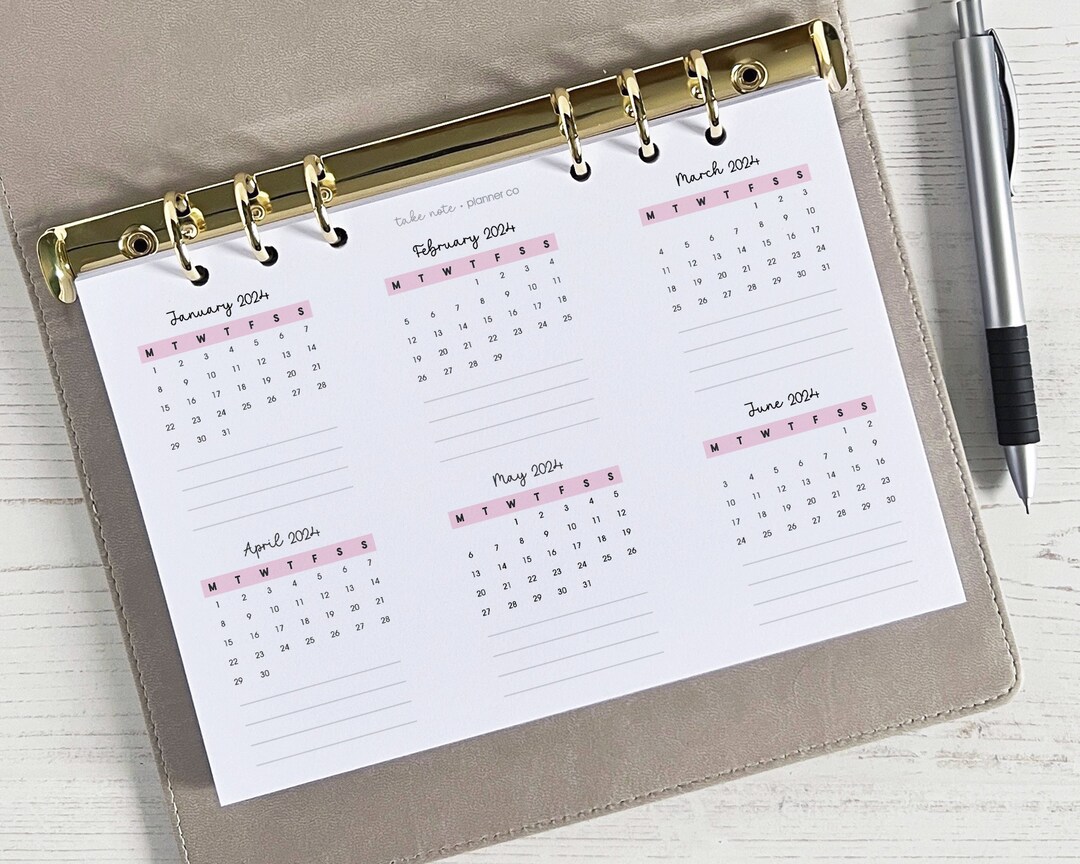 Yearly Overview A5 Planner Insert Special Dates Summary Planner Refill ...