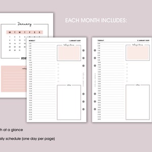 DATED Daily Planner Inserts A5 Day per Page Diary Refill A5 Dated ...