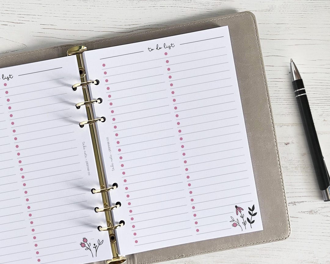 To Do List A5 Planner Inserts | Page Refill [daisy:todo2] - Etsy