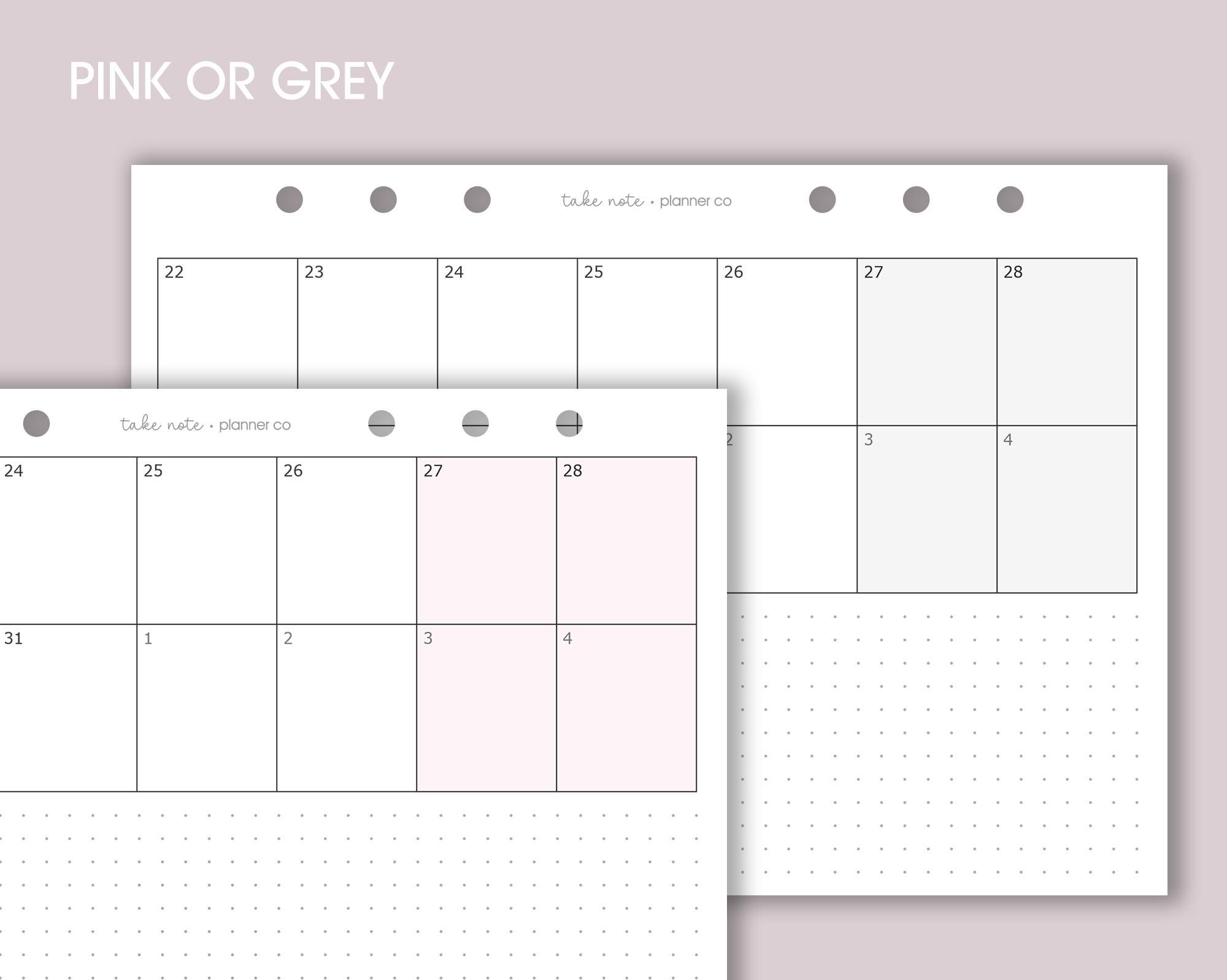 DATED Monthly Planner Inserts A5 | Landscape Planner Refill [landscape ...