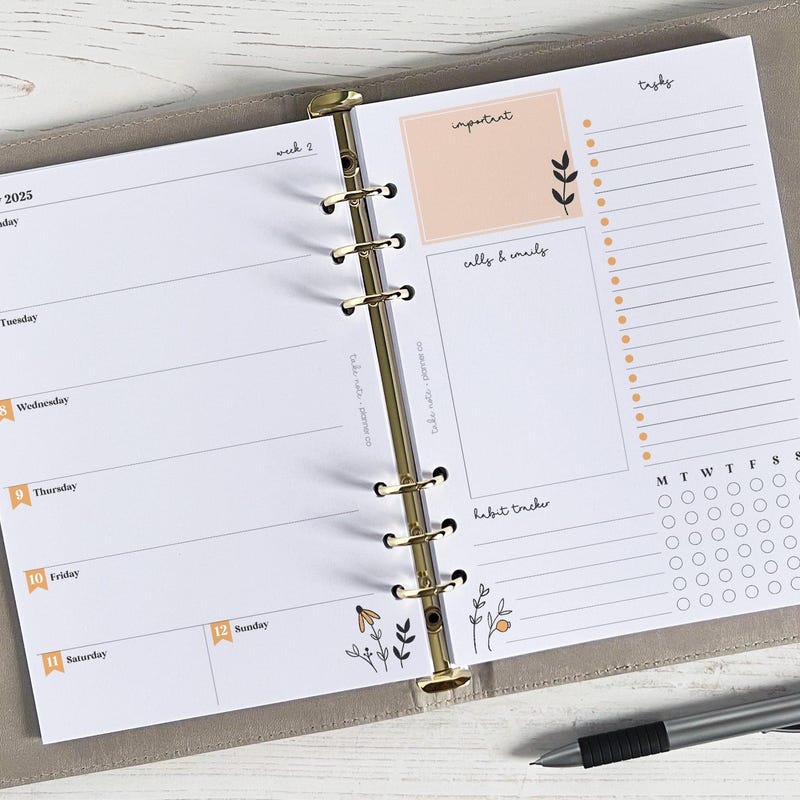 A5 Agenda Inserts 2026 - Etsy UK