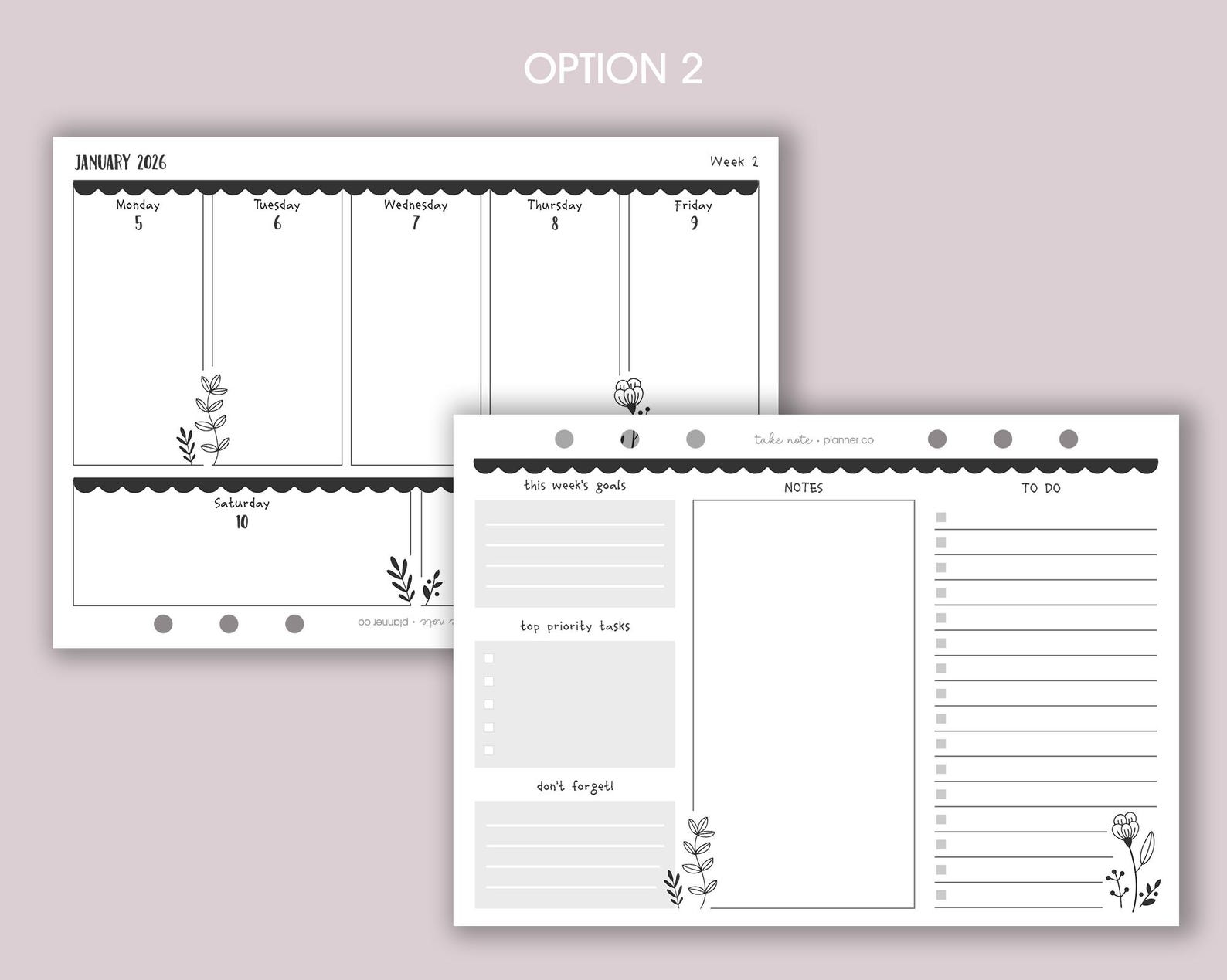 DATED Weekly Planner Inserts A5 | Horizontal Landscape Diary Refill ...