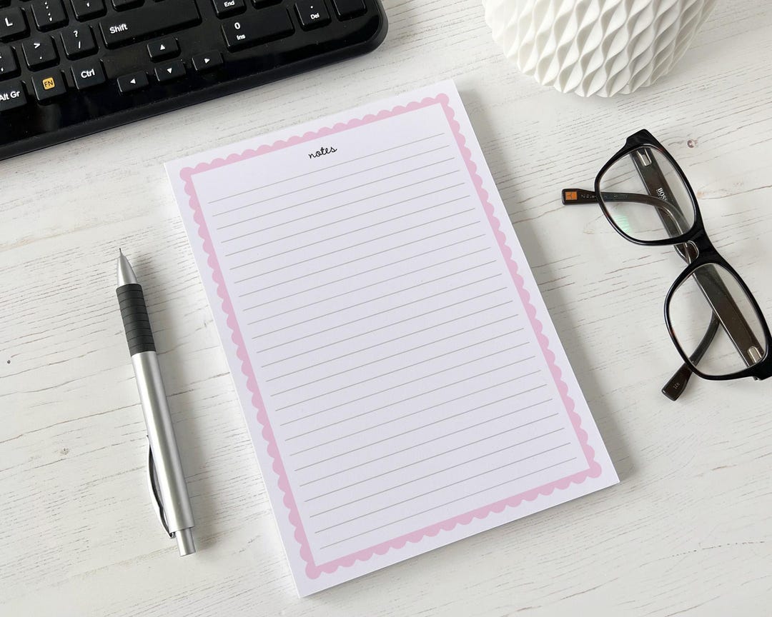 A5 Tear off Notepad | Desk Pad [np5-scallop-notes] - Etsy