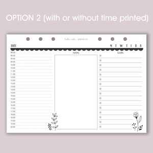 UNDATED Daily Planner Inserts A5 Horizontal Landscape Diary Page Refill ...