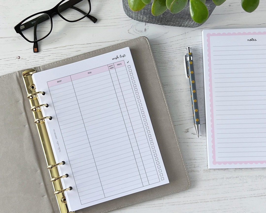 Shopping Wish List A5 Planner Inserts | Tracker Refill [wishlist1] - Etsy